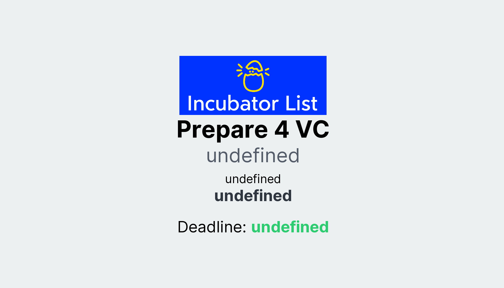 Prepare 4 VC - Key Information